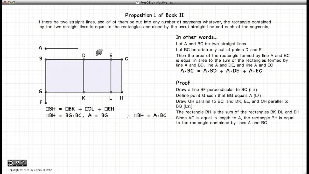 Euclid's Elements Book 2 - Proposition 1 - YouTube