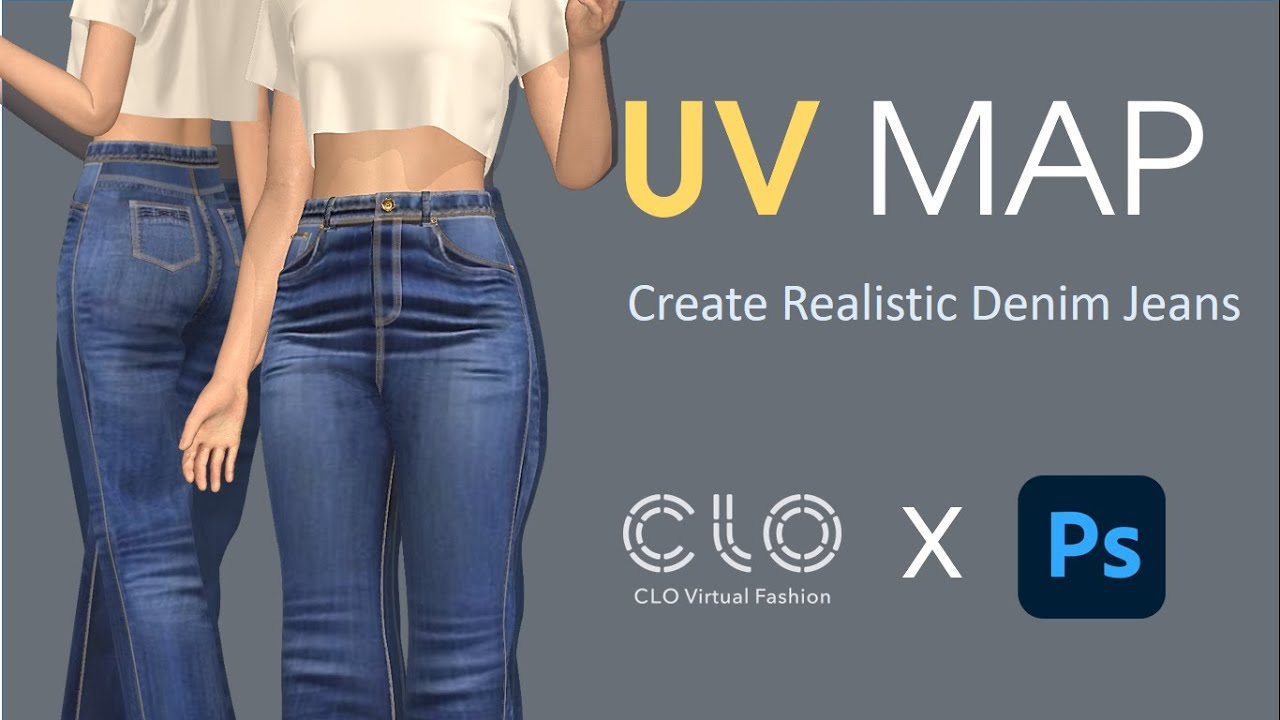 UV MAP| Create Realistic Denim Jeans in CLO3D - YouTube
