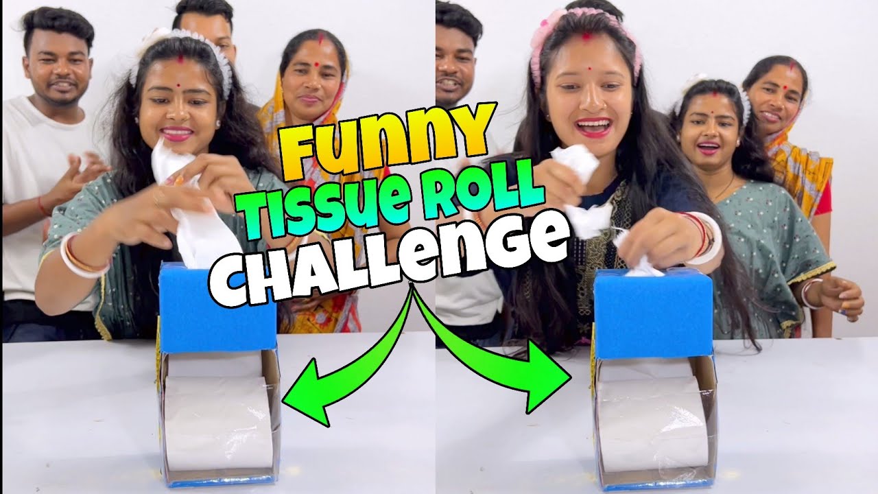 Tissue Roll Funny Challenge with Family - YouTube