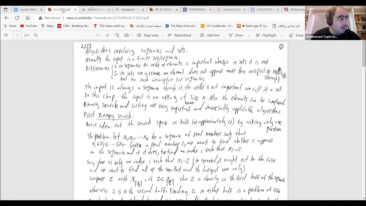 Lesson 10: Introduction to Algorithms by Mohammad Hajiaghayi: C++ STL, Binary Search ...