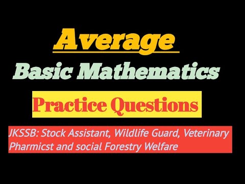 Average Practice Questions | Basic mathematics Jkssb Stock Assistant | Veterinary Pharmicst | # ...