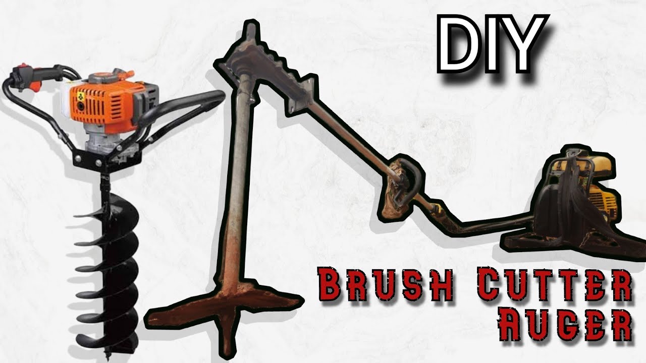 Brush cutter earth auger DIY Attachment #earthauger #auger #brushcutter ...
