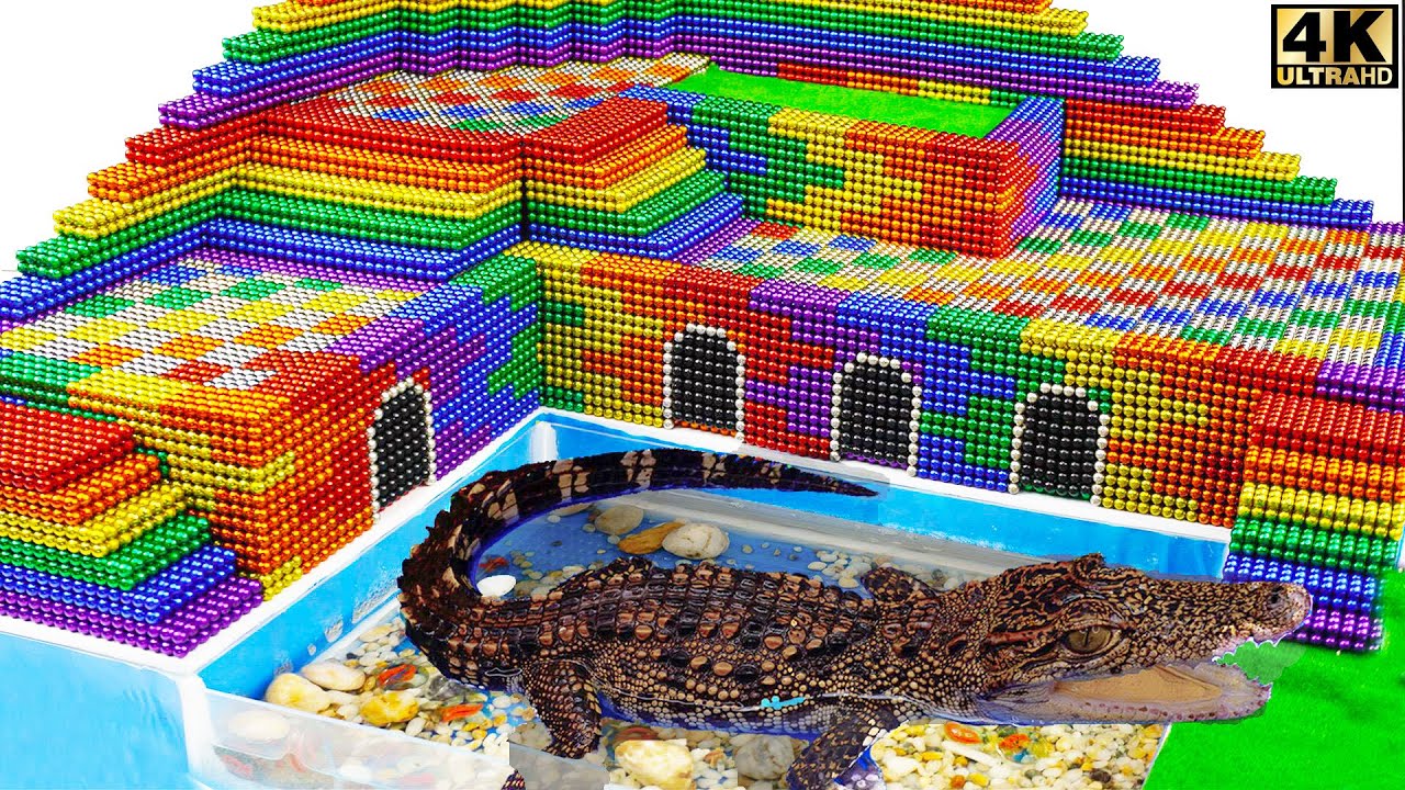 DIY - How To Build Swimming Pool Playground For Crocodile With Magnetic ...