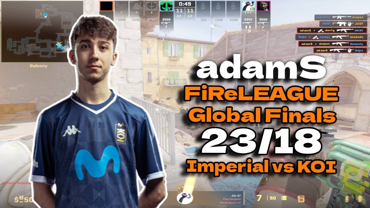 CS2 POV KOI adamS (23/18) vs Imperial (Inferno) FiReLEAGUE 2024 Global ...