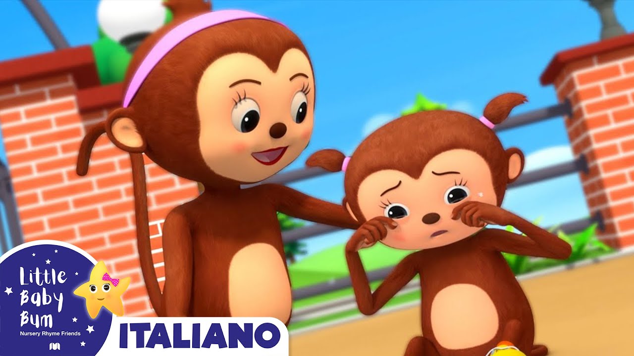 5 Scimmiette | Little Baby Bum Italiano | Canzoni per Bambini - YouTube
