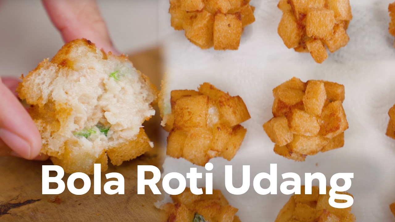 GURIH GARING ! RESEP CEMILAN BOLA UDANG ROTI TAWAR GORENG - YouTube