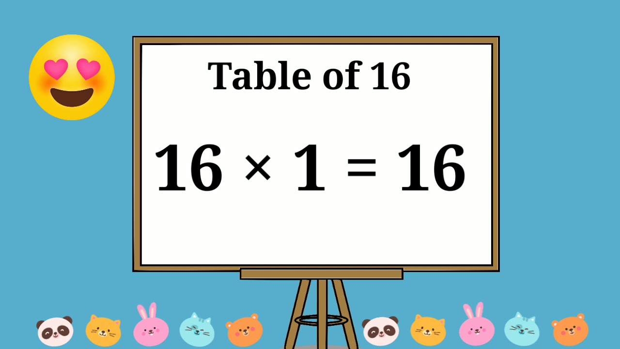 Multiplication Table of 16/ Table of 16 - YouTube