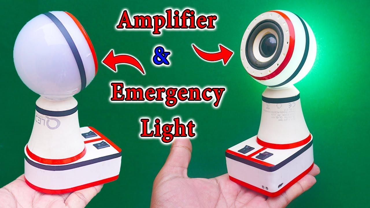How To Make A Emergency Light & Bluetooth Amplifier Using Old LED Bulb ...