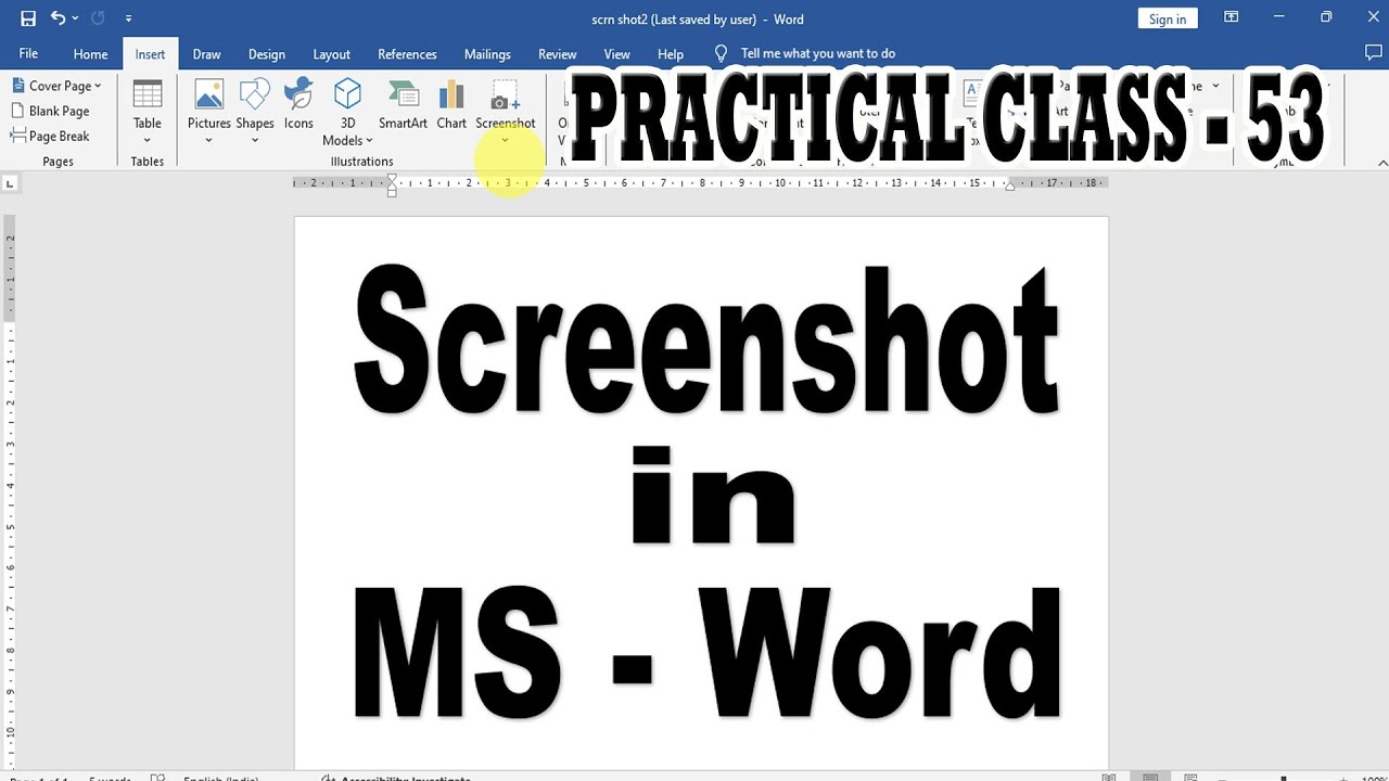 How to take screenshot in ms word | | screenshot in ms word | - YouTube