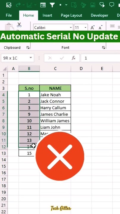 Automatic Serial No Update in Excel - YouTube