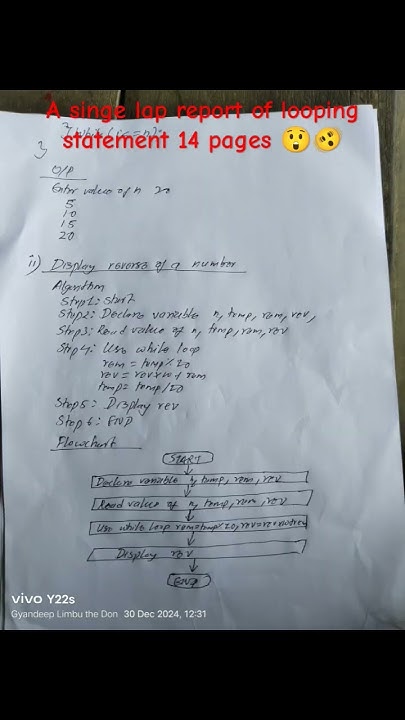 14 pages single lap report of looping statement in C programming. - YouTube