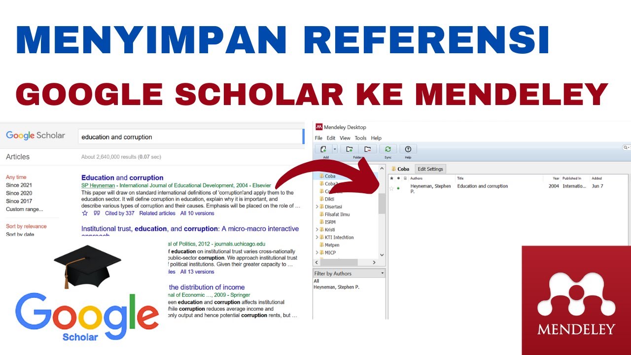 Tutorial Mendeley 10: Menyimpan Database Sitasi dari Google Scholar ke ...