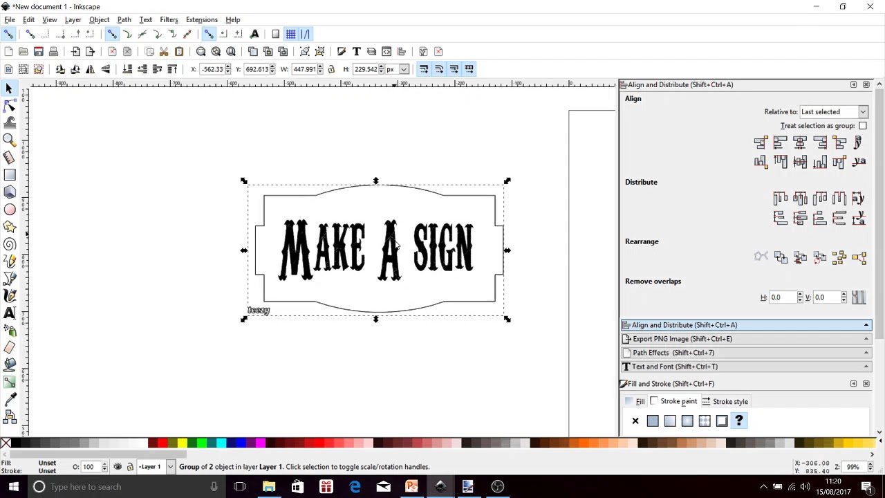 designing a sign with Inkscape - YouTube