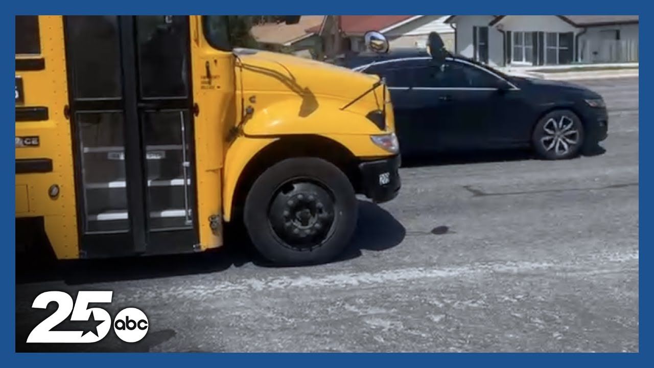 Local mother shares footage of cars driving past school buses with ...