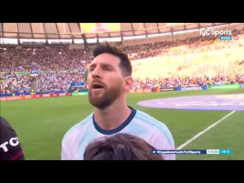 MESSI CANTANDO EL HIMNO ARGENTINO | ARGENTINA vs VENEZUELA - YouTube