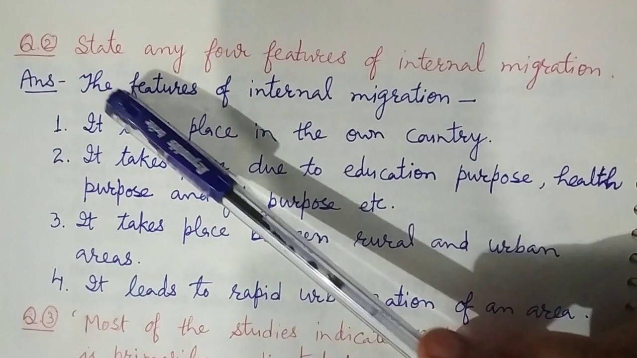 Class 8 | Geography | Migration questions and Exercise | By Sunita ...