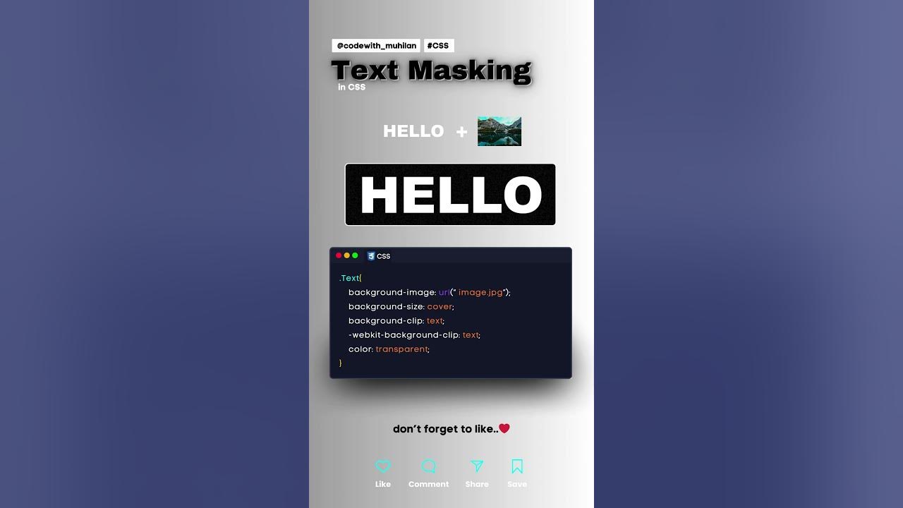 Text Masking In Css Codewith Muhilan Css Coding Youtube