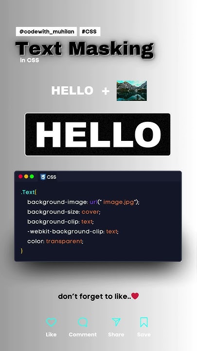 Text Masking In Css Codewith Muhilan Css Coding Youtube