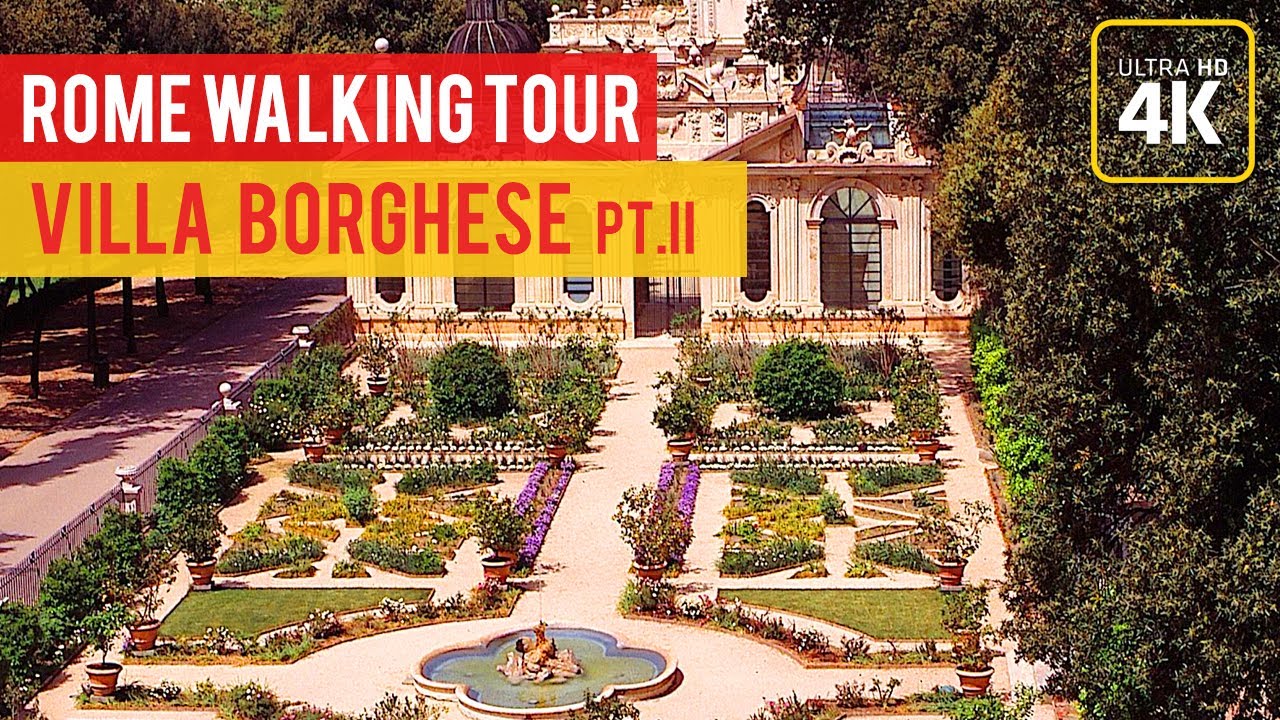 Most famous park in Rome Part II - Rome Walking Tour [ULTRA HD 4K ...