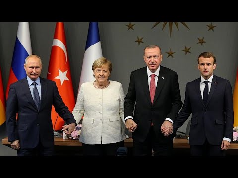 Macron, Merkel, Putin and Erdogan holding hands — an unlikely photo | Raw Politics