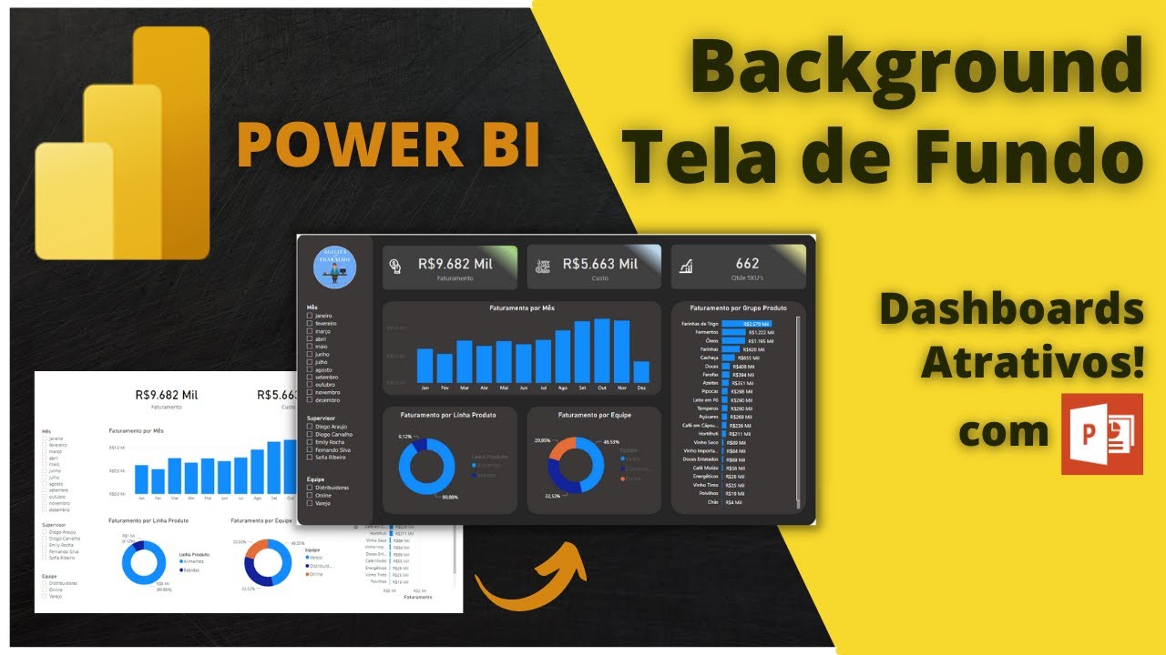 [Power BI] Tela de Fundo Dashboard no Power Point - YouTube