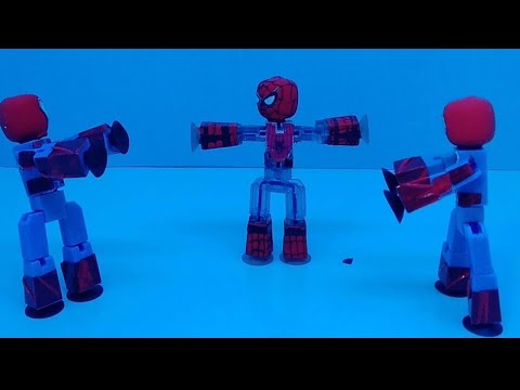 Spider-Man vs Spider-Man vs Spider-Man (Stikbot Stop Motion) - YouTube