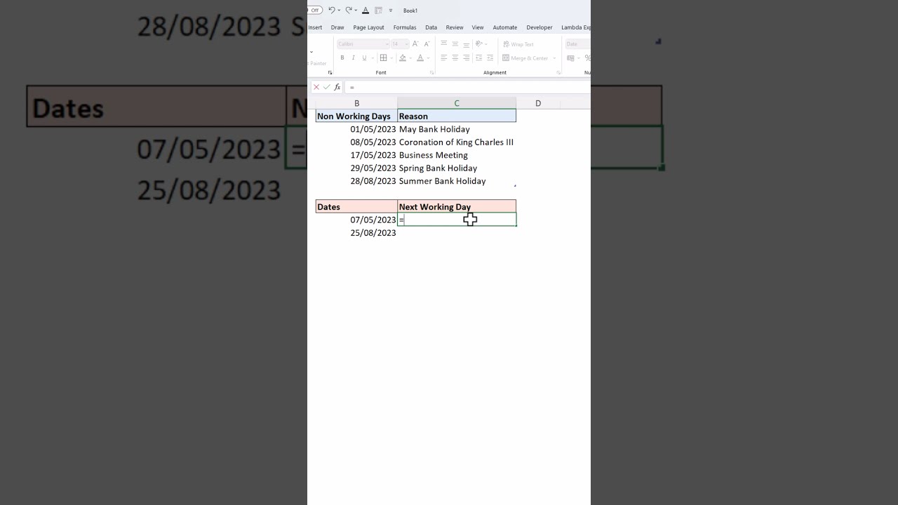 Next Working Day Formula In Excel WORKDAY INTL Function shorts YouTube Next Working Day Formula In Excel WORKDAY INTL Function shorts YouTube