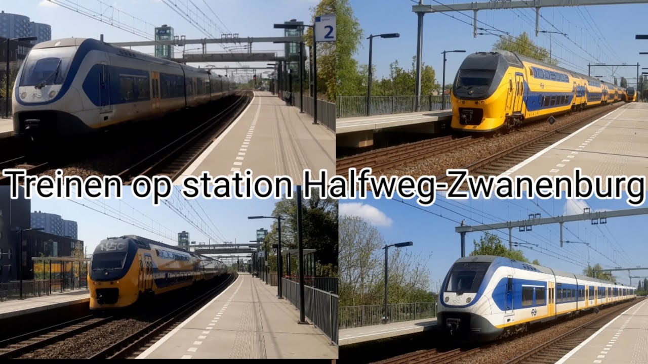 Treinen op station Halfweg-Zwanenburg (Tyfoon SLT) - YouTube