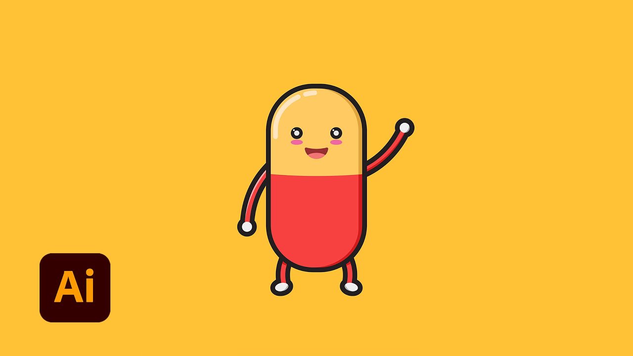 Drawing a Happy Pill (Adobe Illustrator CC Speed Vector Art) - YouTube