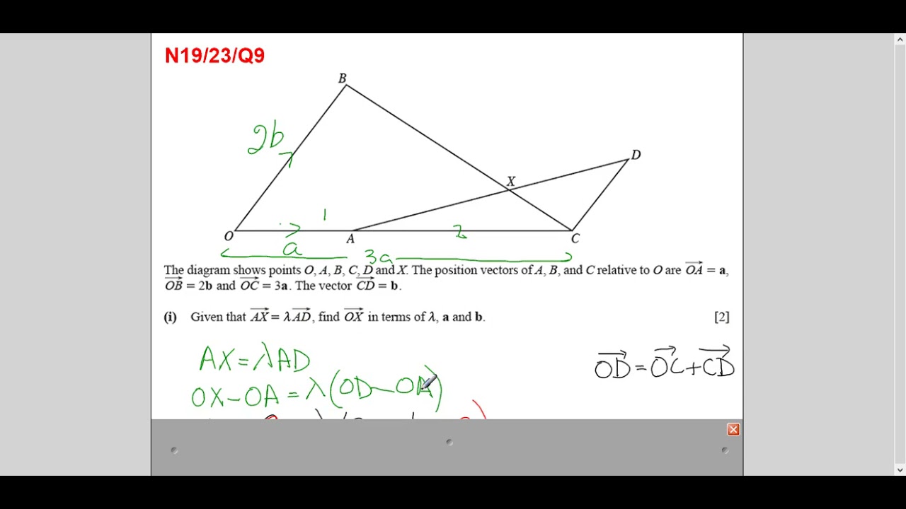 TKMaths O Level Add maths Vectors J19/22/Q10 and J19/23/Q9 - YouTube
