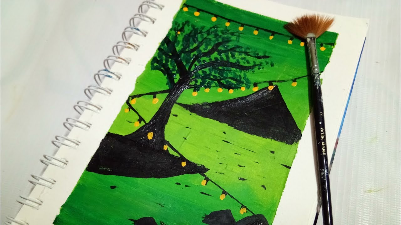 easy Green painting for beginners #short painting - YouTube