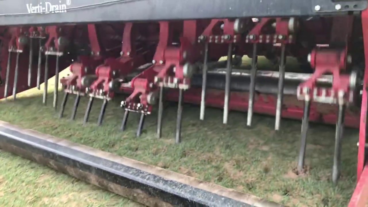 Slow motion Verti-draining - YouTube