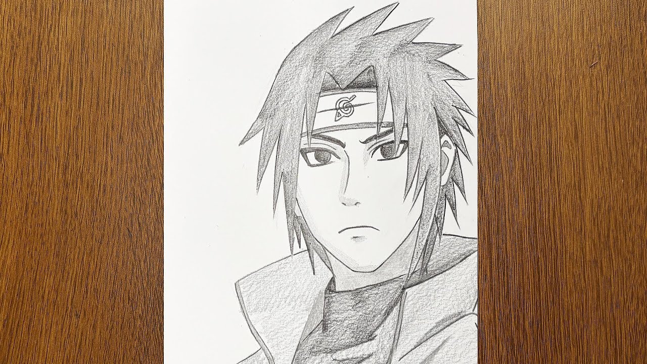 How to draw Uchiha Sasuke step by step || Naruto drawing || Simple ...