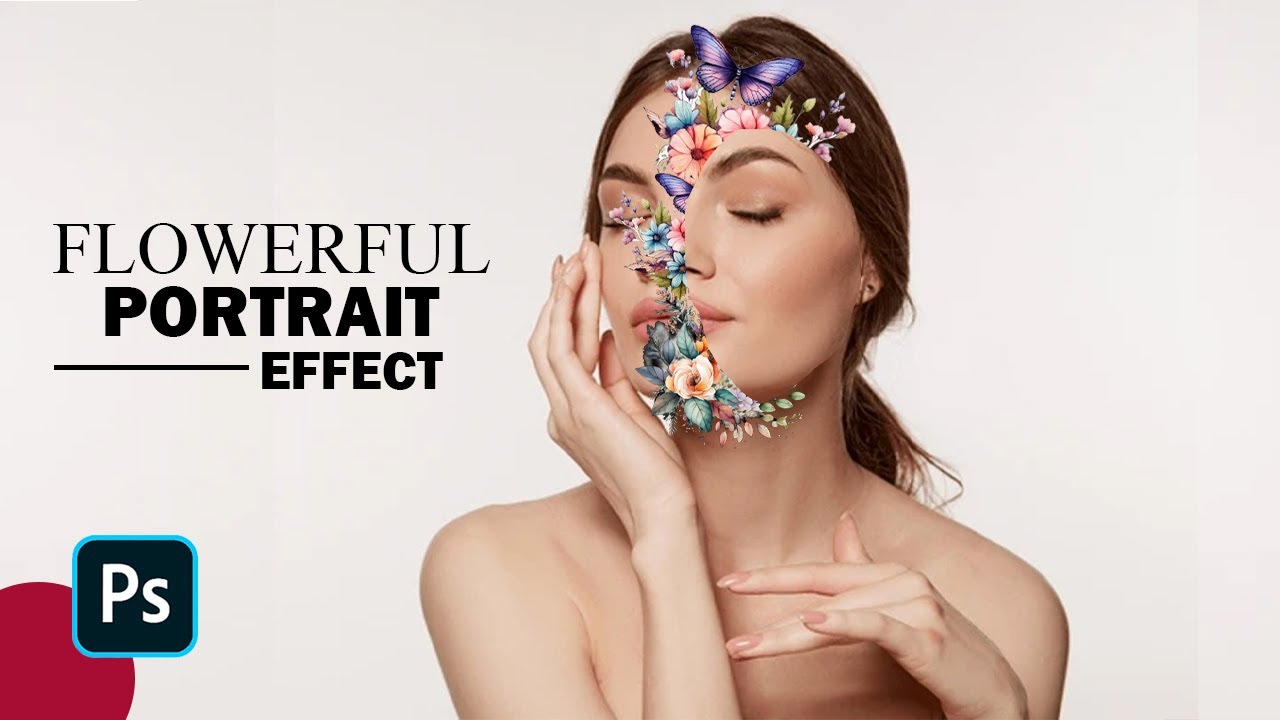 Photoshop Tutorial: Flowerful Portrait Effect #photoshop # ...