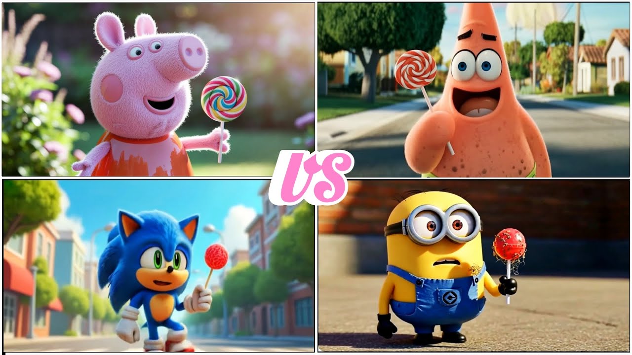 MINION Sonic Patrick eat dirty Lollipop and turn into a Monster Worm ...