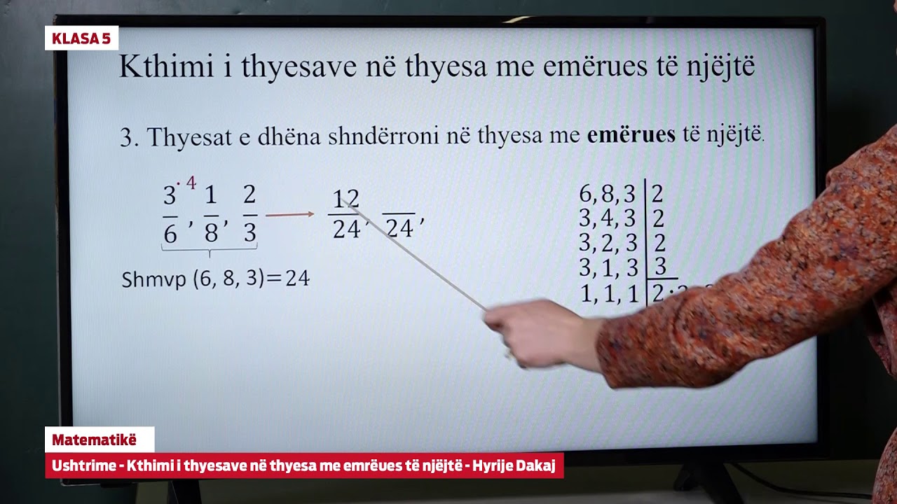 5038 – Matematikë – Ushtrime: Kthimi i thyesave në thyesa me emërues të ...
