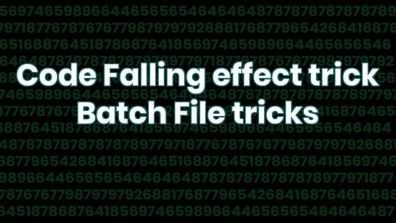 batch command tricks | code falling tricks | tips and tricks | hackie ...