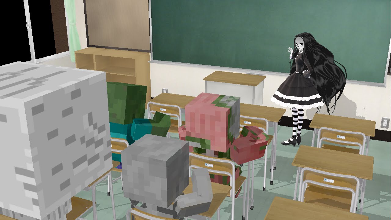 (MMD) Creepypasta and Minecraft - Classroom panic - YouTube