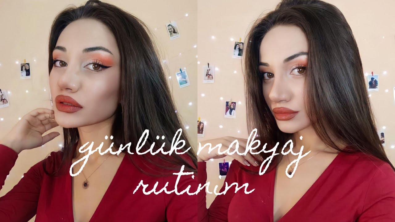 TURUNCU MAKYAJ | GÜNLÜK MAKYAJ RUTİNİM 2020 | MERVE DEMİREL - YouTube