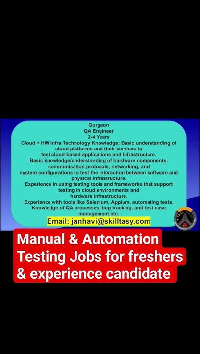 Software Testing Jobs Qa Testing Jobs Manual And Automation Testing Testingjobs Shorts
