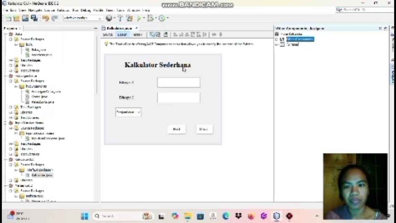Membuat Kalkulator Sederhana Berbasis GUI dengan aplikasi netbeans Java swing - YouTube