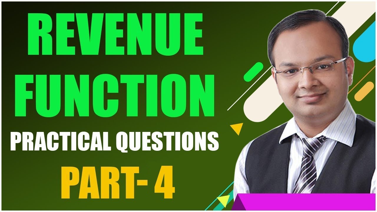 Business Mathematics | Revenue Function | Part-4 | Practical Questions ...
