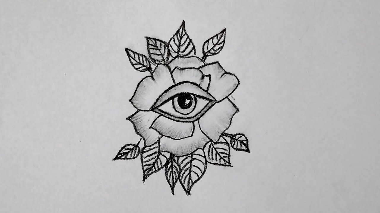 Abstract Pencil Drawing Eyes - Drawing Eyes With Flowers - Drawing ...