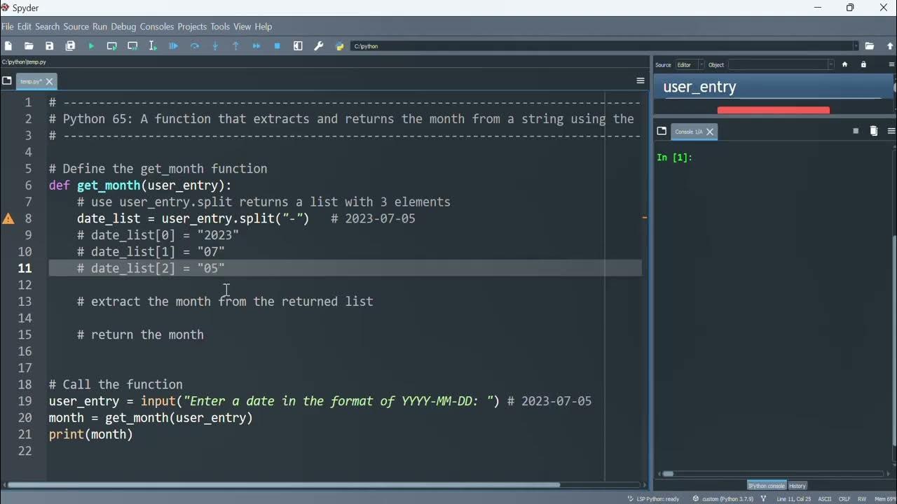 Python 65: A function that extracts and returns the month from a string ...