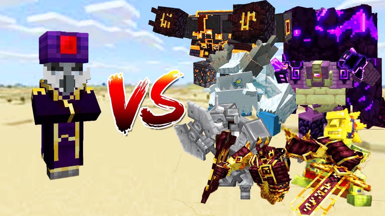 Vizier VS All bosses in Mowzie's Mobs and Cataclysm in Minecraft - YouTube