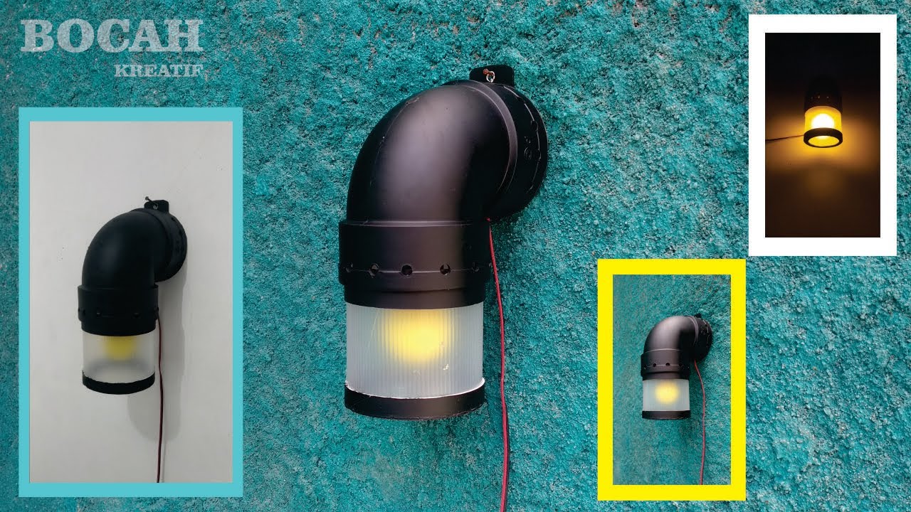 Membuat lampu hias dinding dari paralon bekas || Handycraft - YouTube