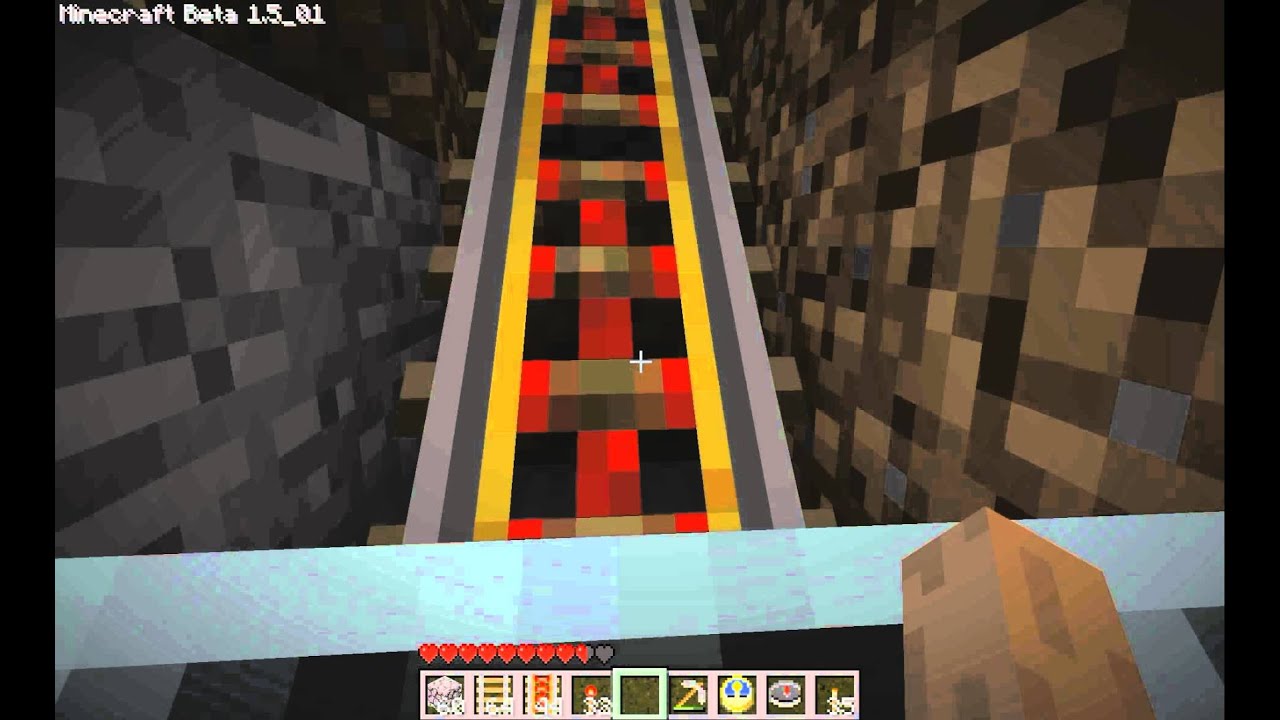 Minecraft - A long natural cave minecart ride - YouTube