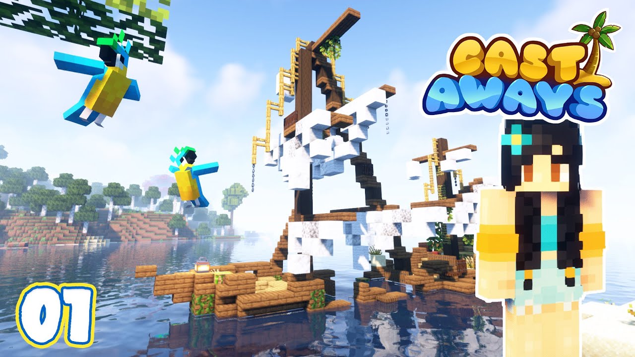 We Get Stranded on a DESERTED ISLAND in MINECRAFT! 🏝 | EP1 (Castaways ...