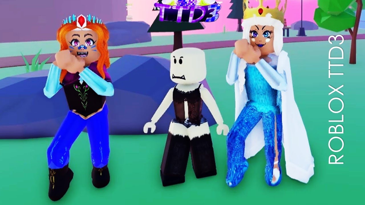 ELSA ANNA vs CRUELLA DANCE ON ROBLOX TTD3 LA REINE DES NEIGES FROZEN ...