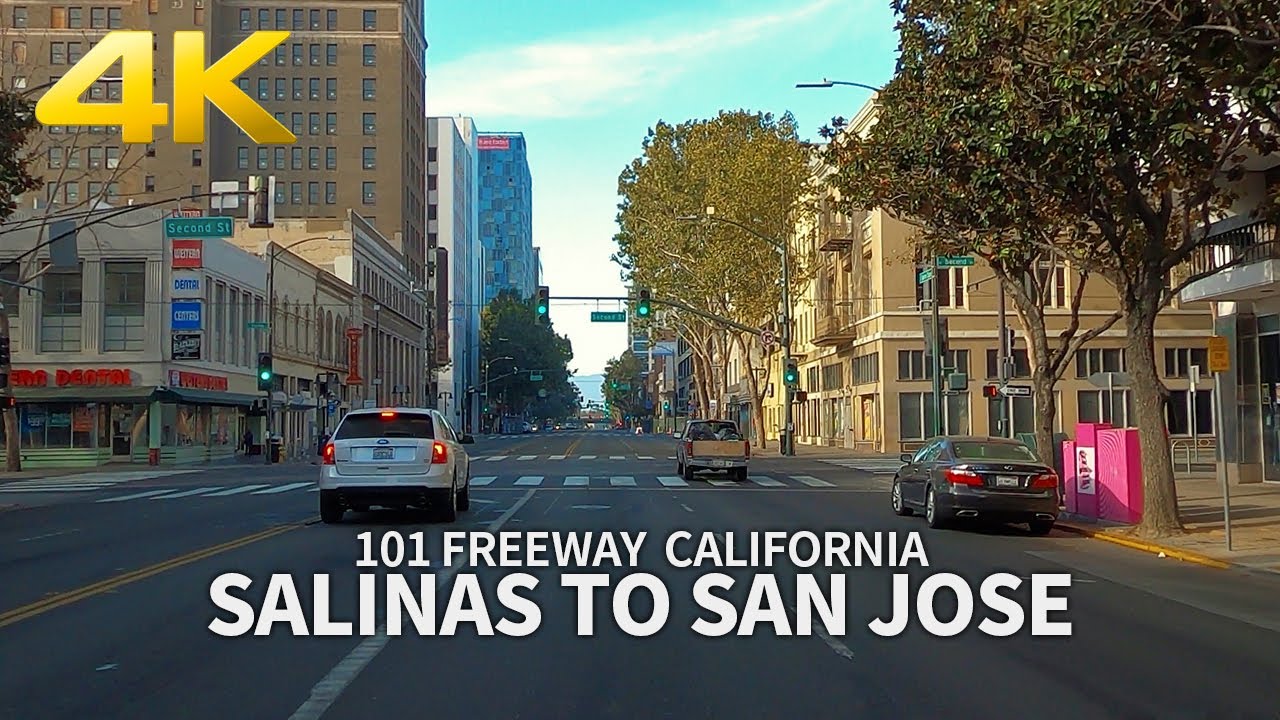 [4K] Driving Salinas to San Jose on 101 FWY, California, USA, Travel ...